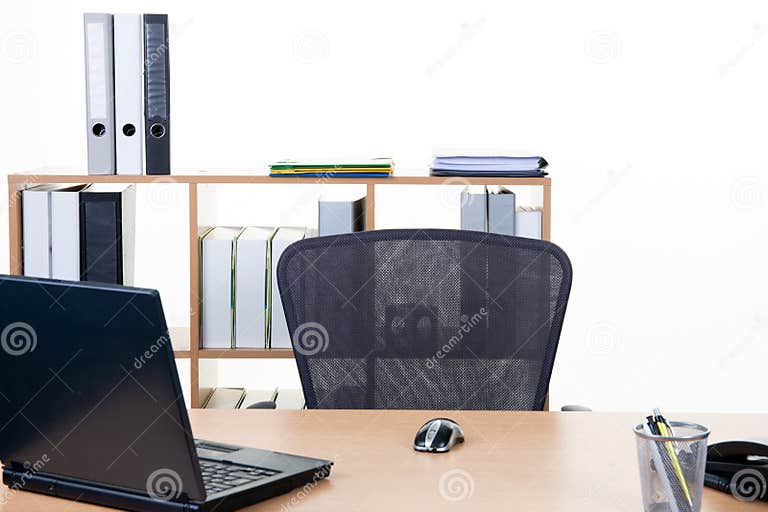 Empty Workplace Desk in Office Concept Business Stock Image - Image of ...