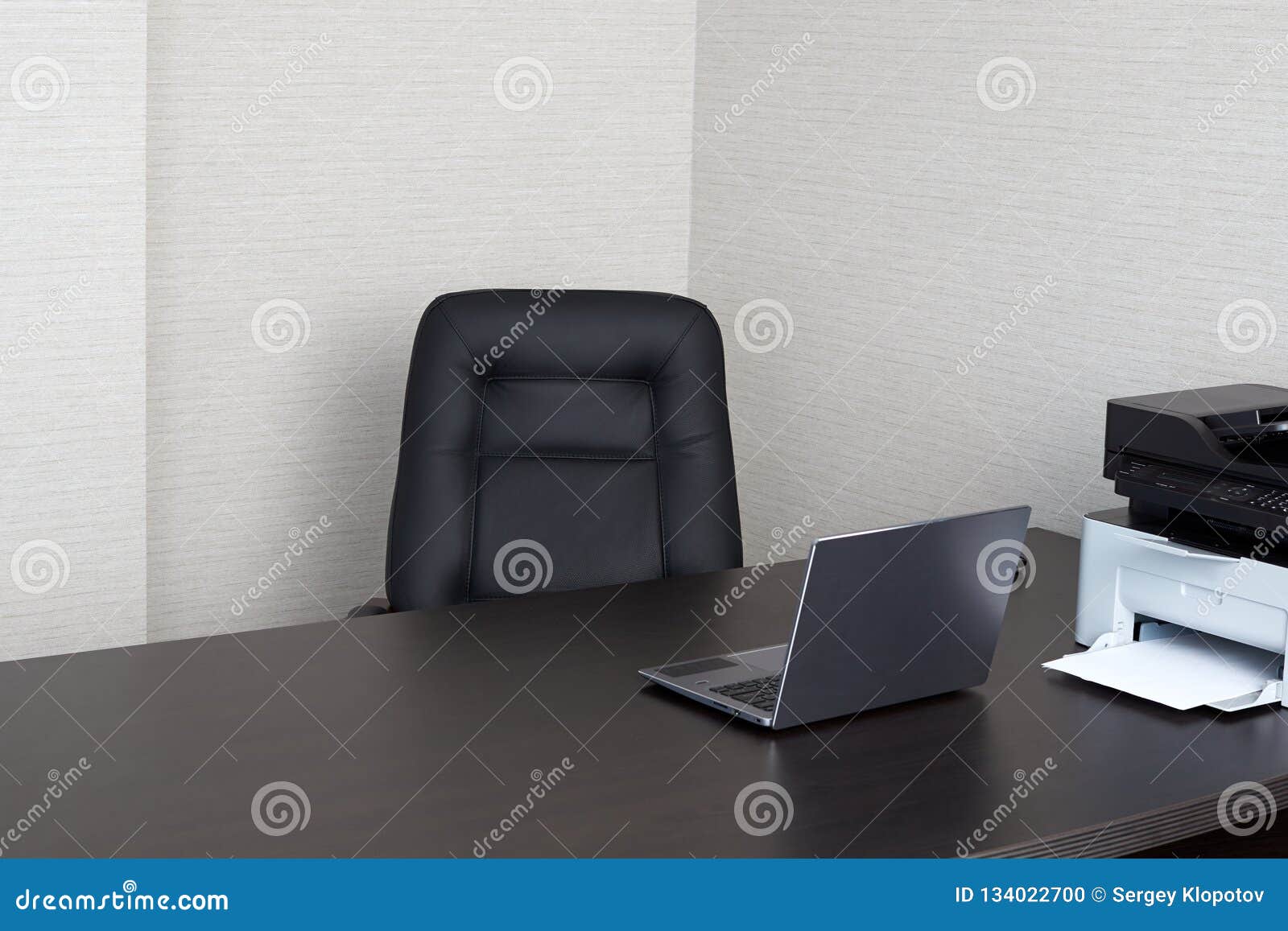 Empty Workplace in the Office Stock Photo - Image of horizontal ...