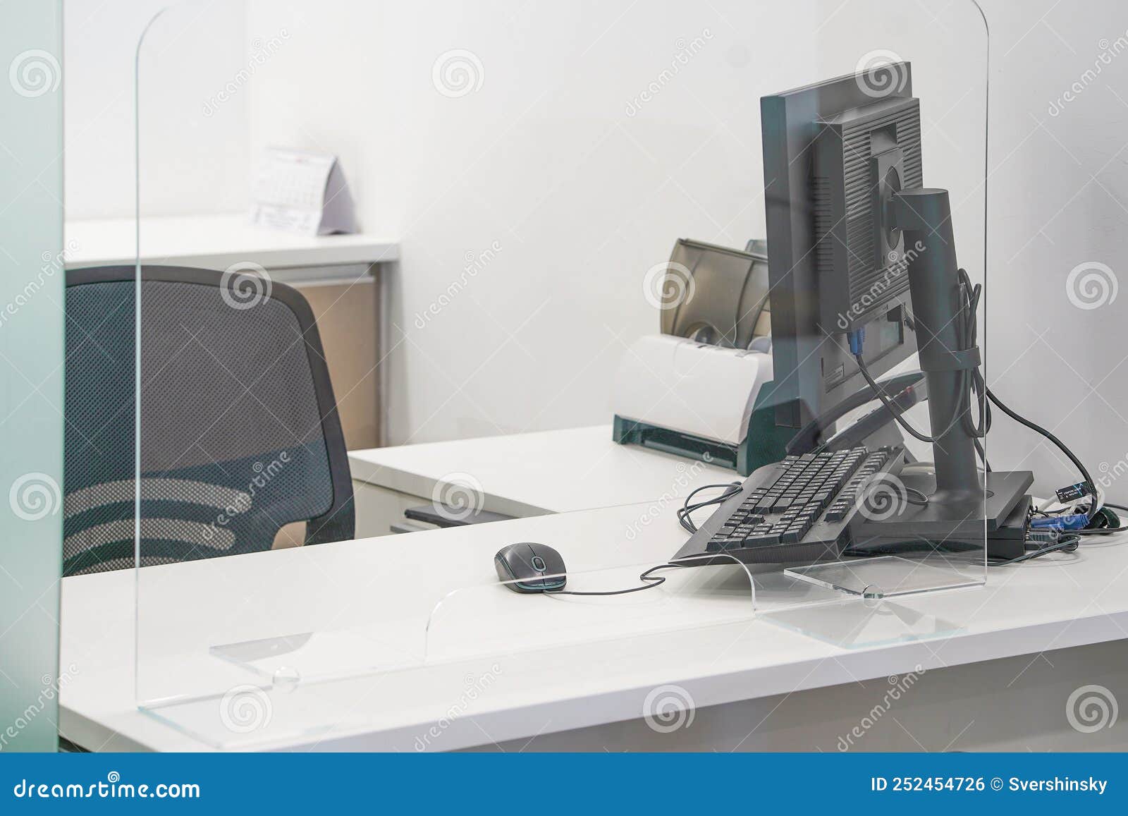 Empty Workspace of a Company with Computer for Their Employee Stock ...