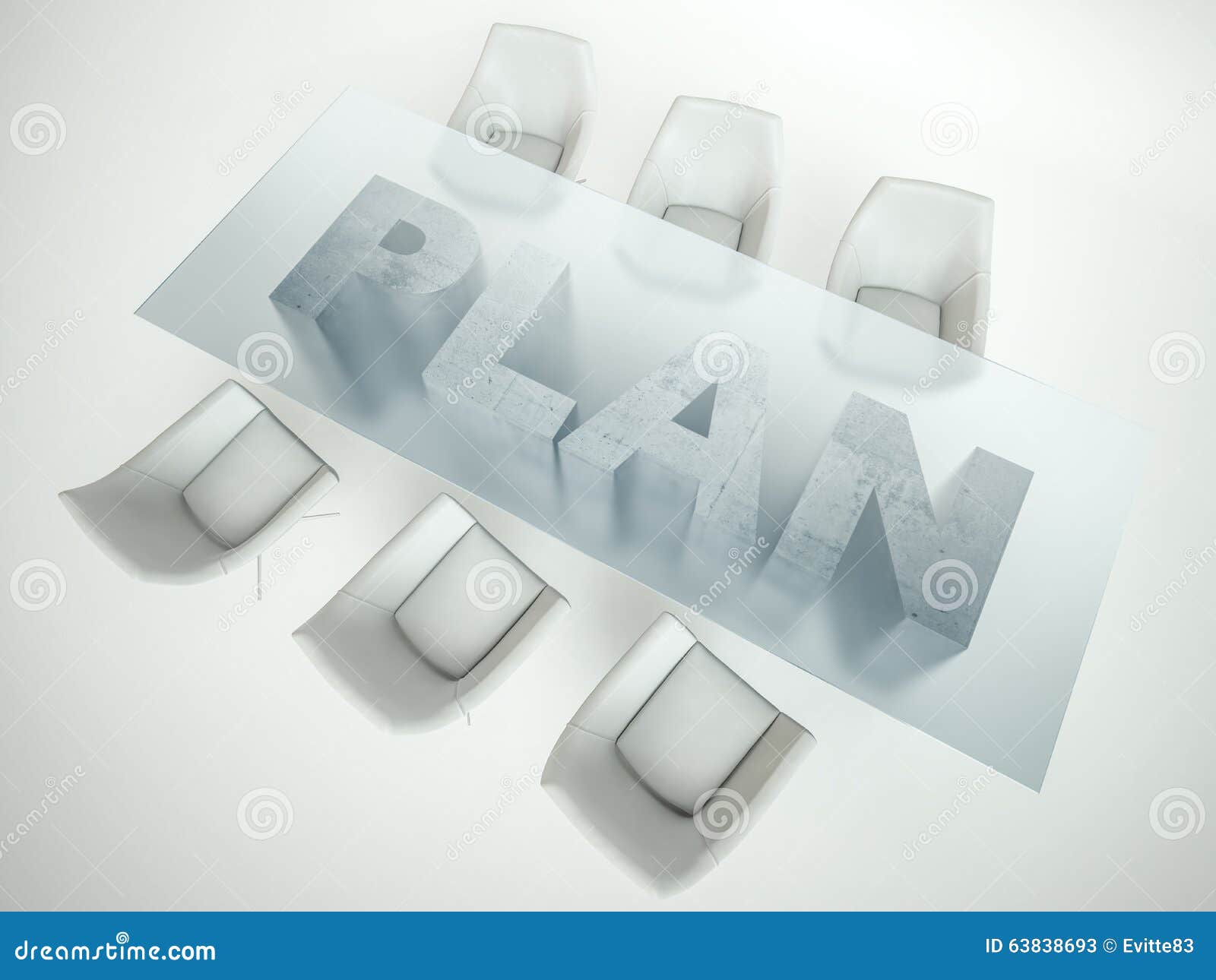 Empty Workspace on White PLAN Table. Top View. High Resolution Render ...