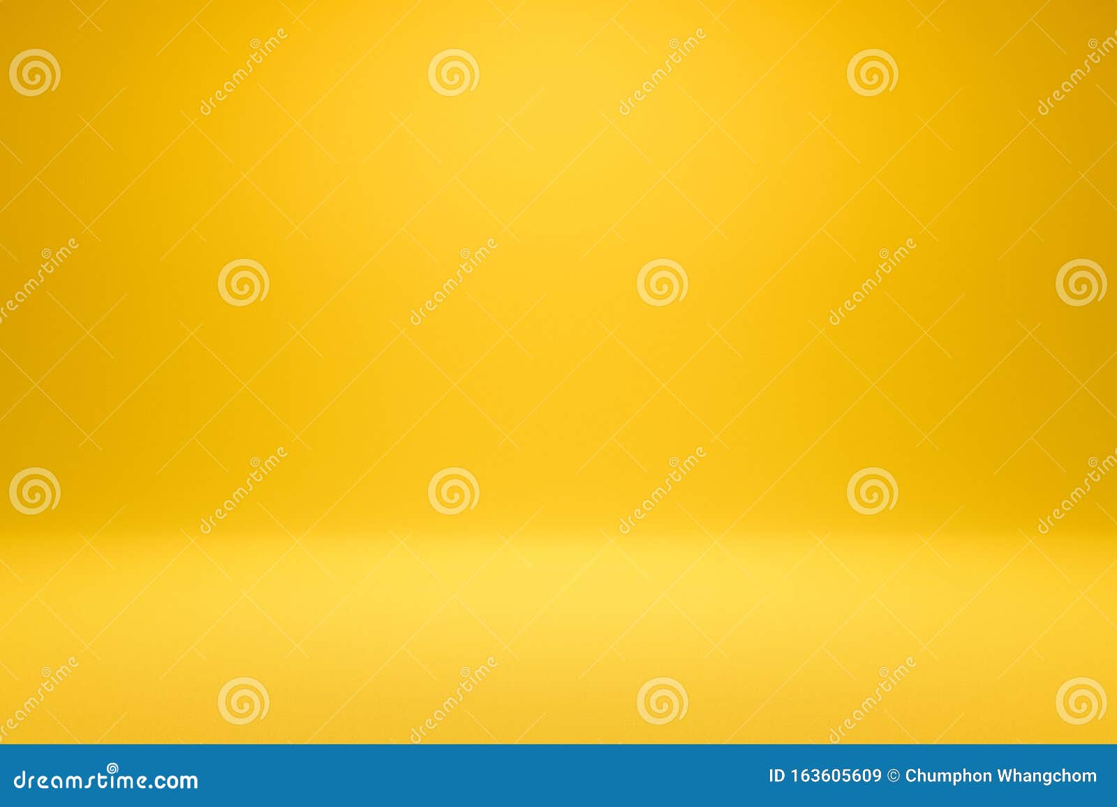 Empty Yellow Background and Spotlight with Studio for Showing or Design ...
