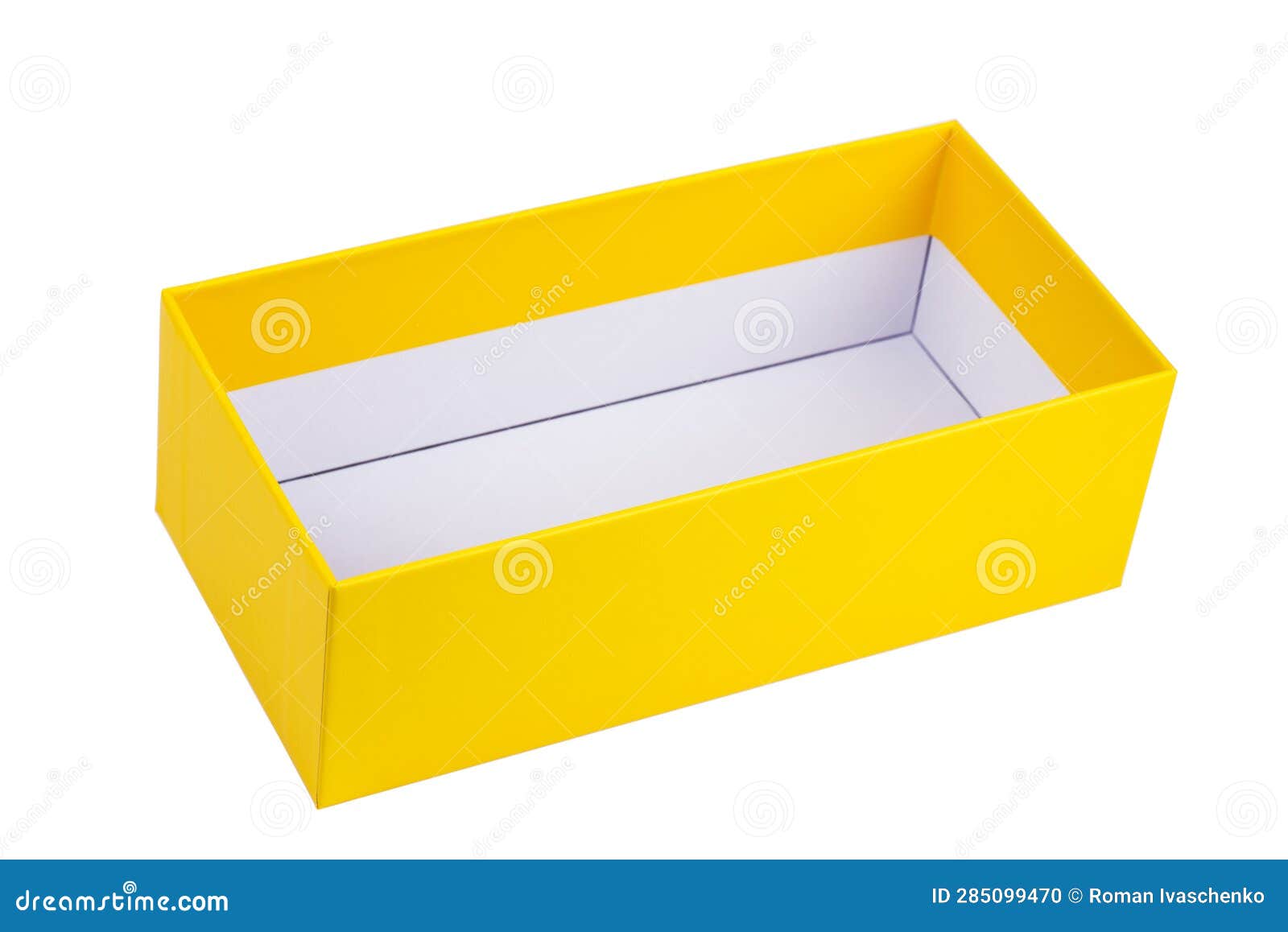 Empty Yellow Box Isolated on White Stock Photo - Image of concept, pack ...
