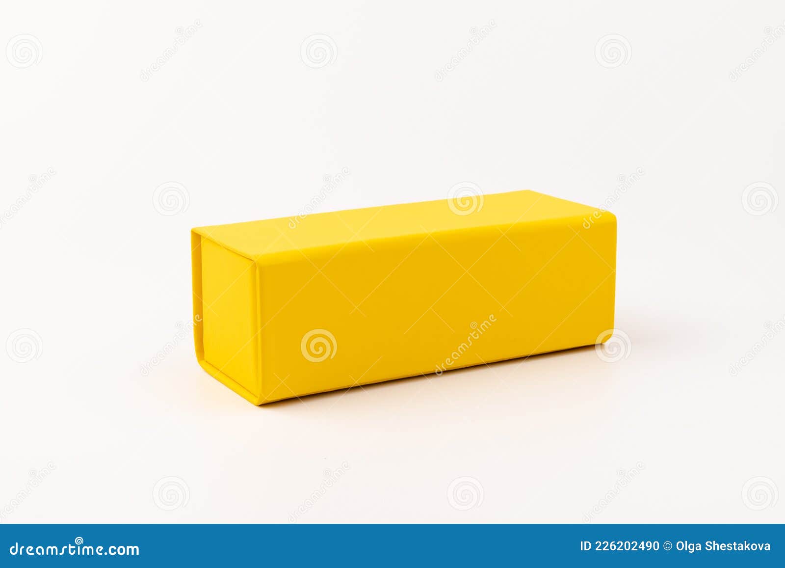 Empty Yellow Box, Isolated on White Background Stock Photo - Image of ...