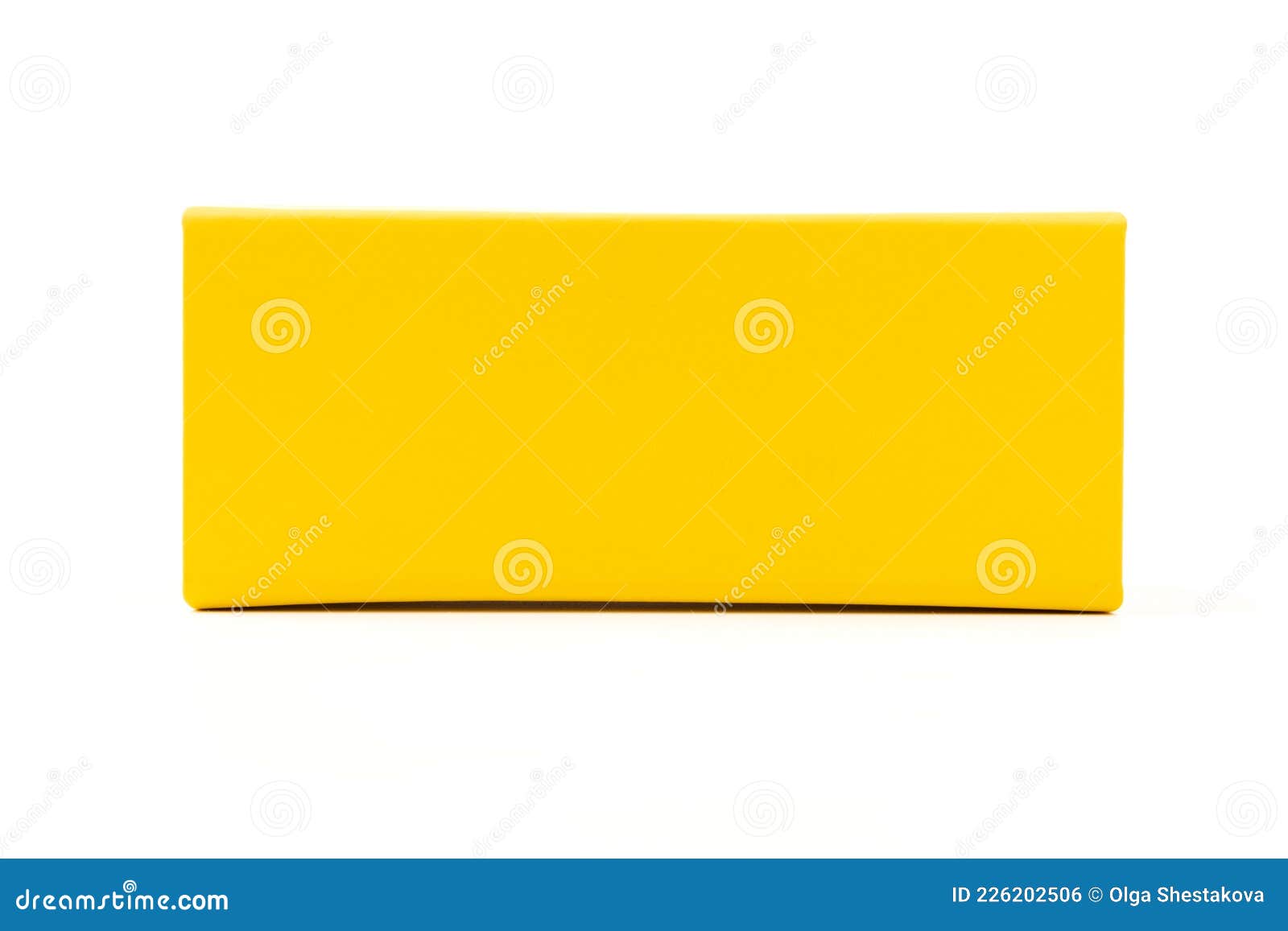 Empty Yellow Box, Isolated on White Background Stock Photo - Image of ...