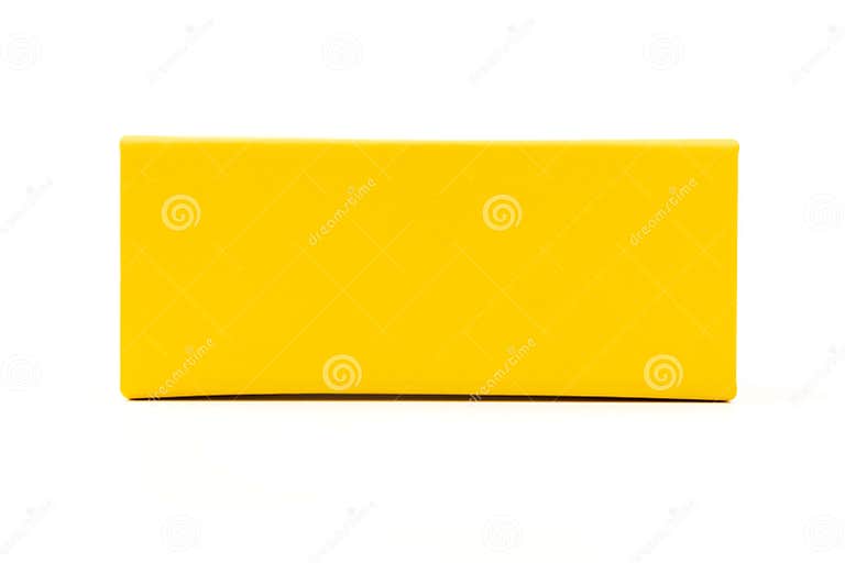 Empty Yellow Box, Isolated on White Background Stock Photo - Image of ...