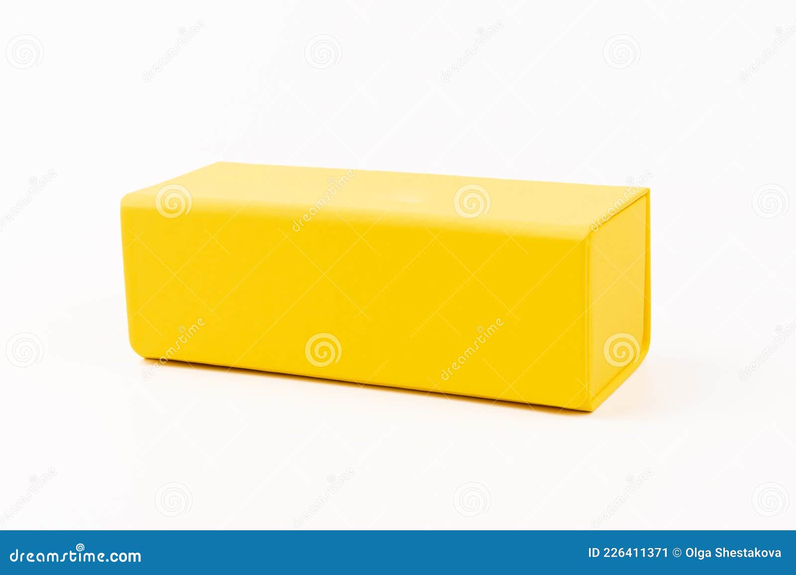 Empty Yellow Box, Isolated on White Background Stock Image - Image of ...