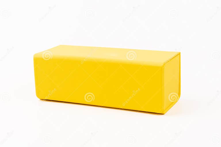 Empty Yellow Box, Isolated on White Background Stock Image - Image of ...