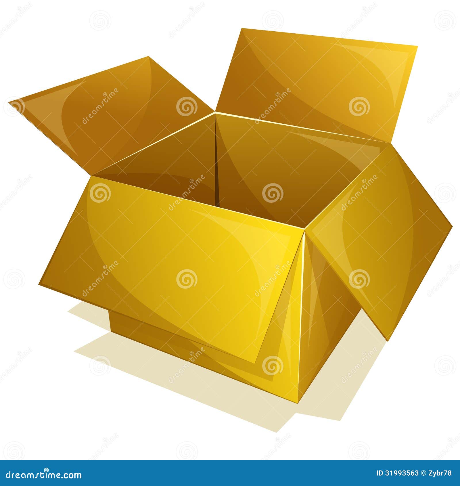 Empty yellow box stock vector. Illustration of blank - 31993563