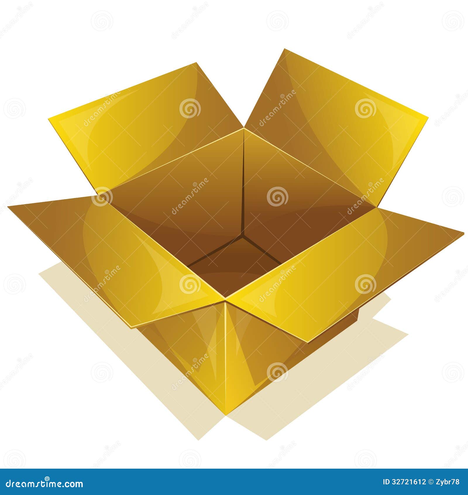 Empty yellow box stock vector. Illustration of paper - 32721612