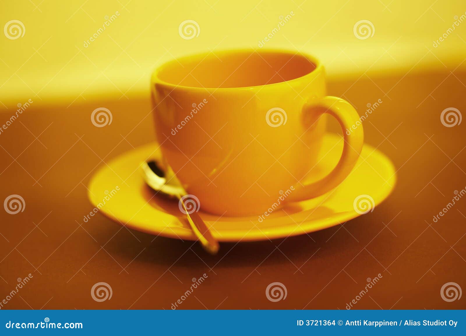 Yellow Cup Of Coffee And Roasted Beans Royalty-Free Stock Photo ...