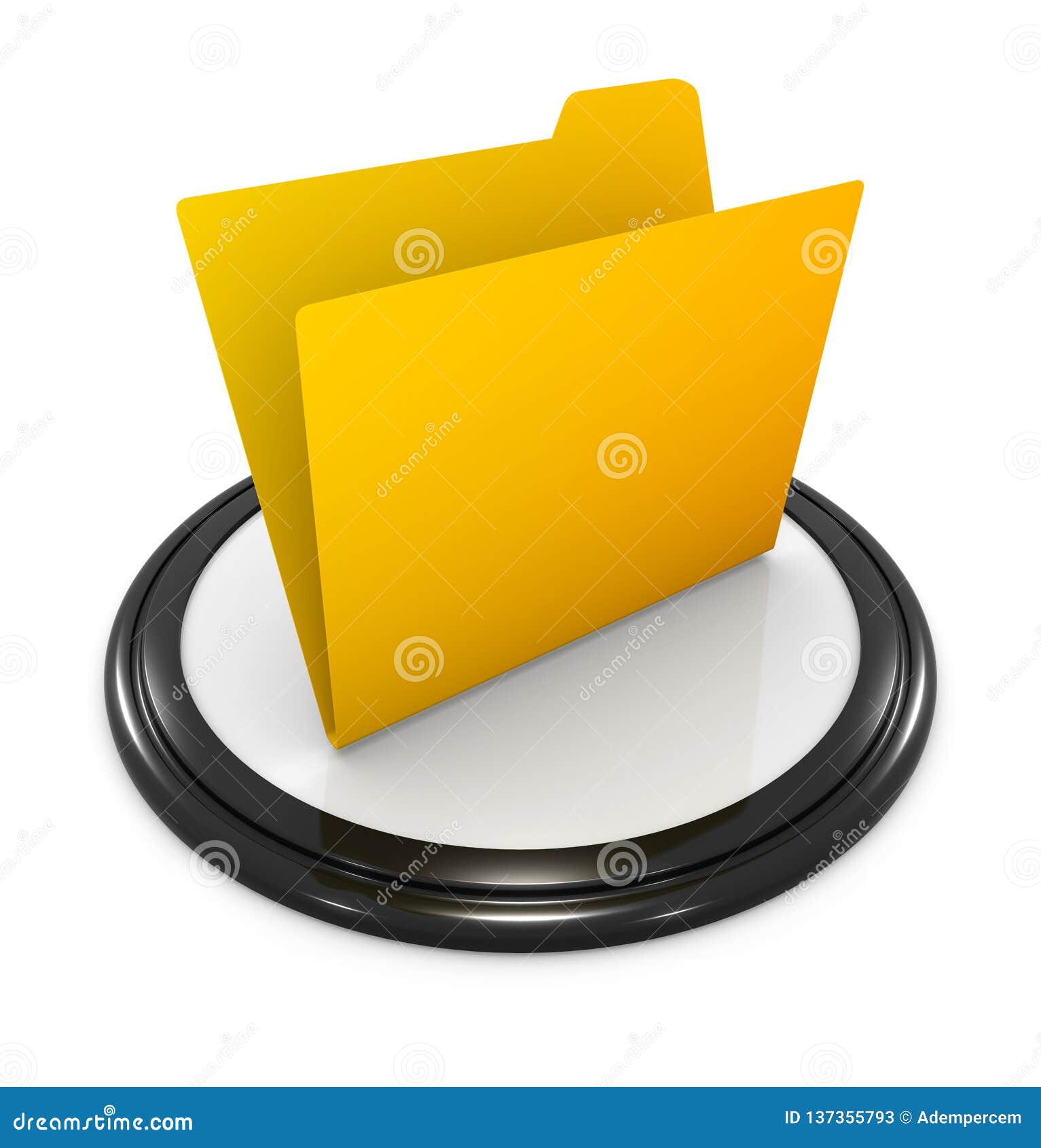 Empty yellow folder stock illustration. Illustration of render - 137355793