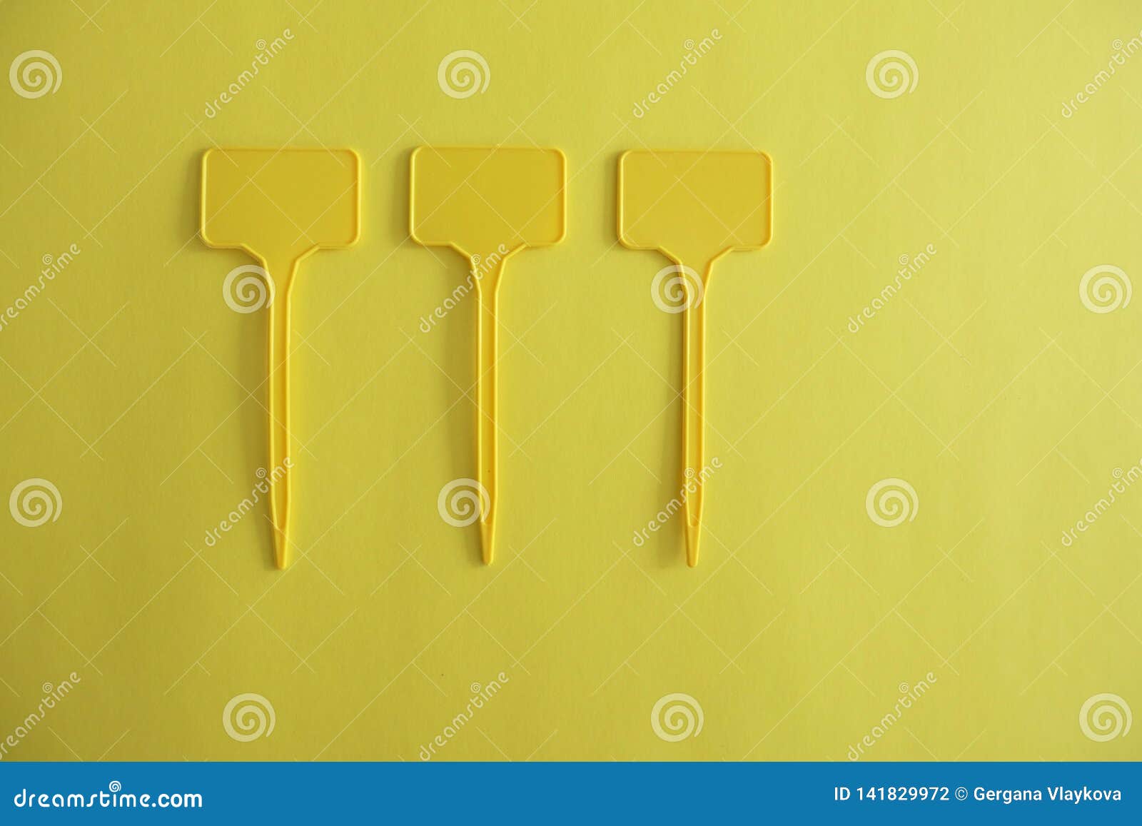 Empty Yellow Labels on Yellow Background Stock Photo - Image of design ...