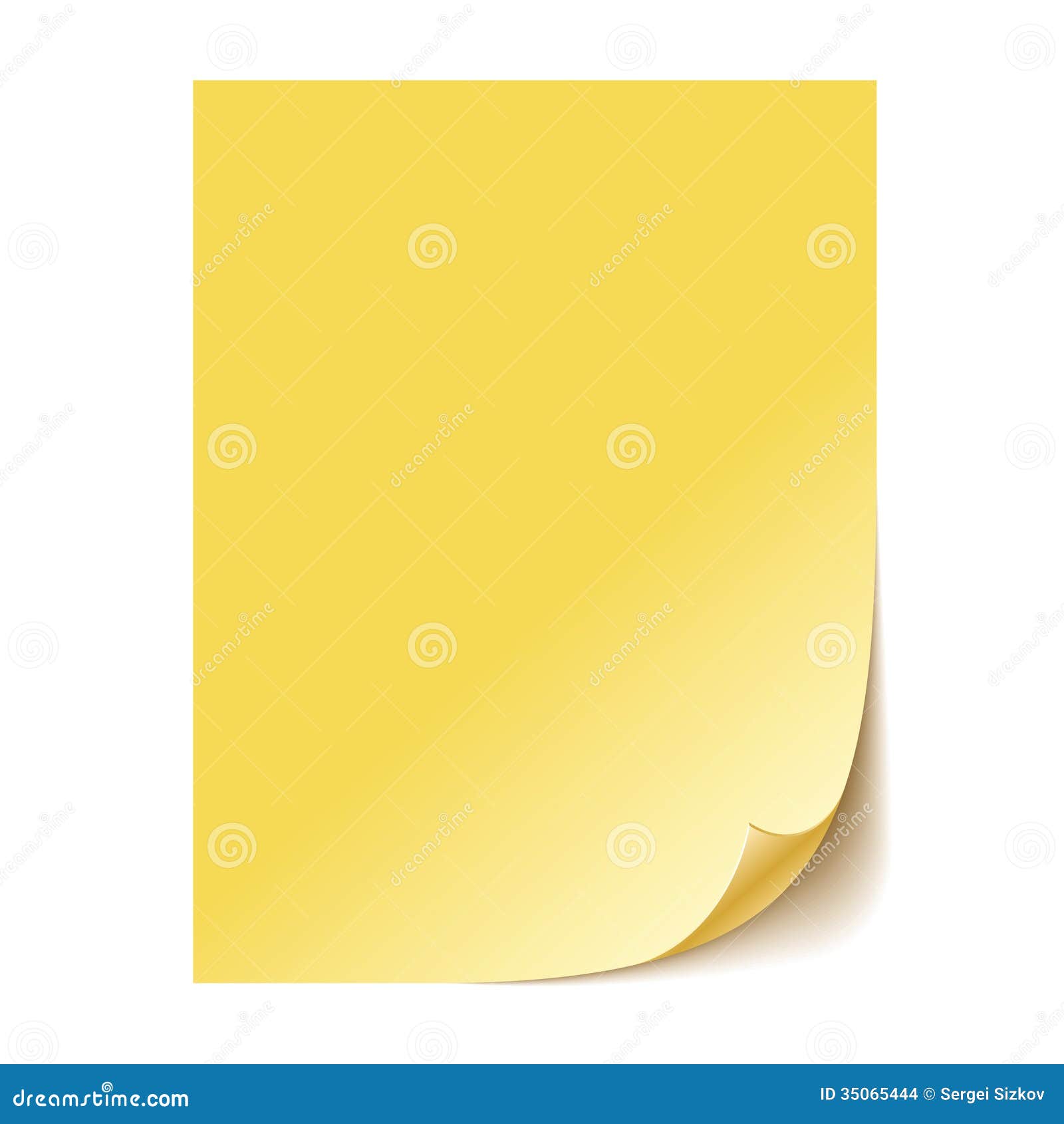 Empty Yellow Paper Sheet. Vector EPS10 Stock Vector - Illustration of ...