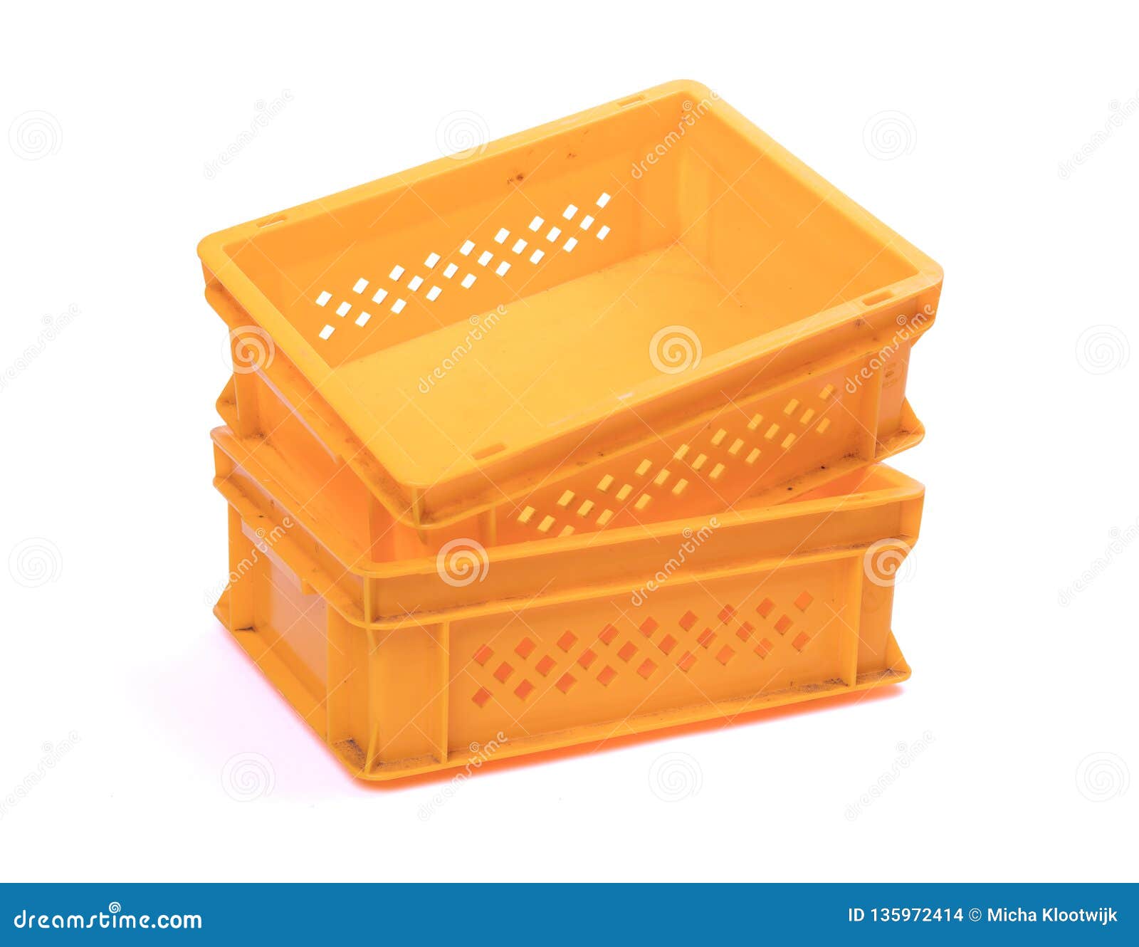 Empty Yellow Plastic Crates Stock Photo - Image of background, filthy ...