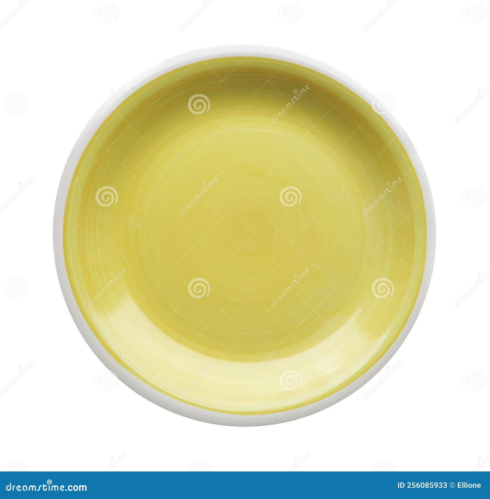 Empty Yellow Plate in Isolated on White Background. Stock Image - Image ...