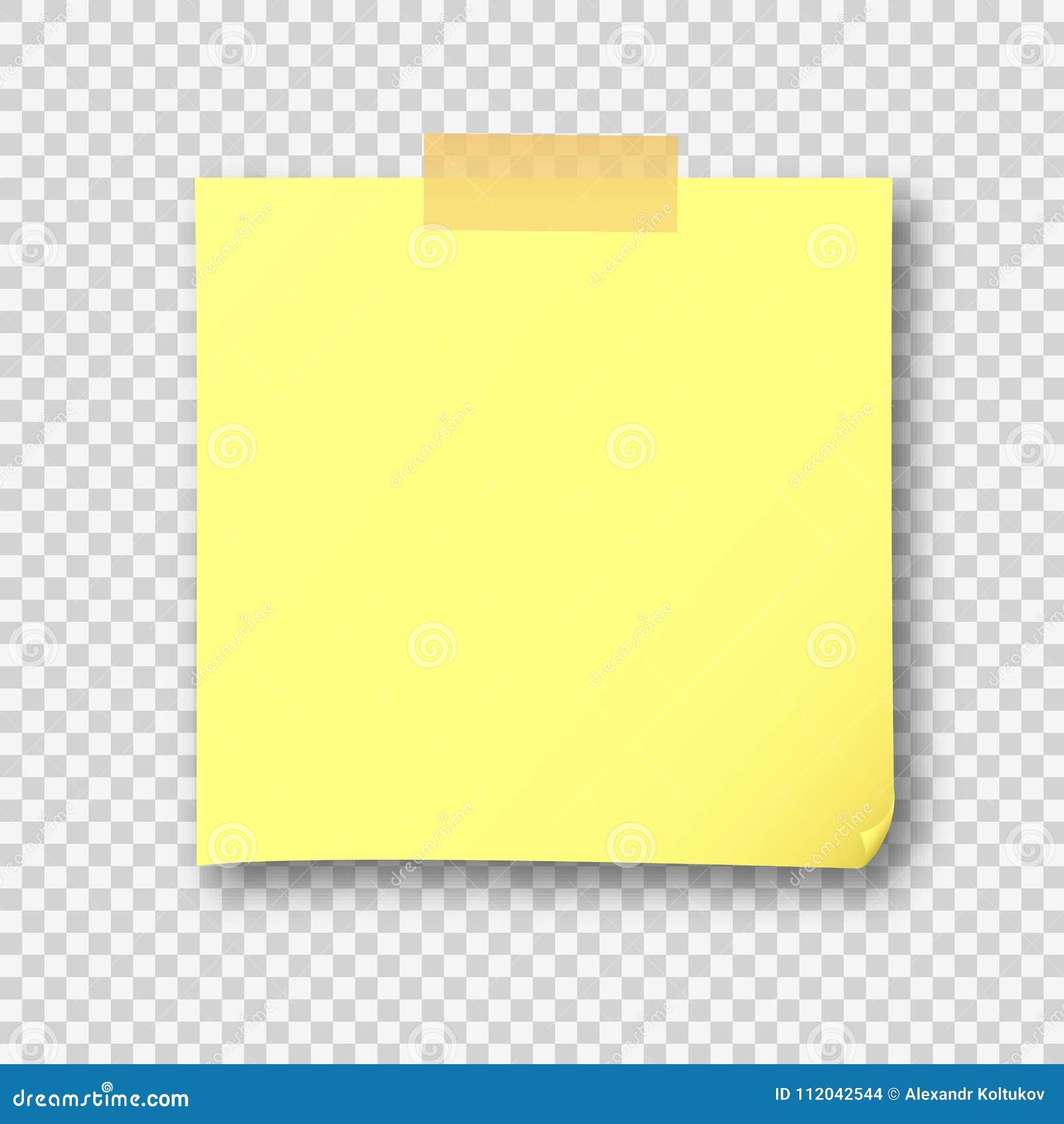 Empty Yellow Post Note Paper Sheet Sticker Stock Vector - Illustration ...