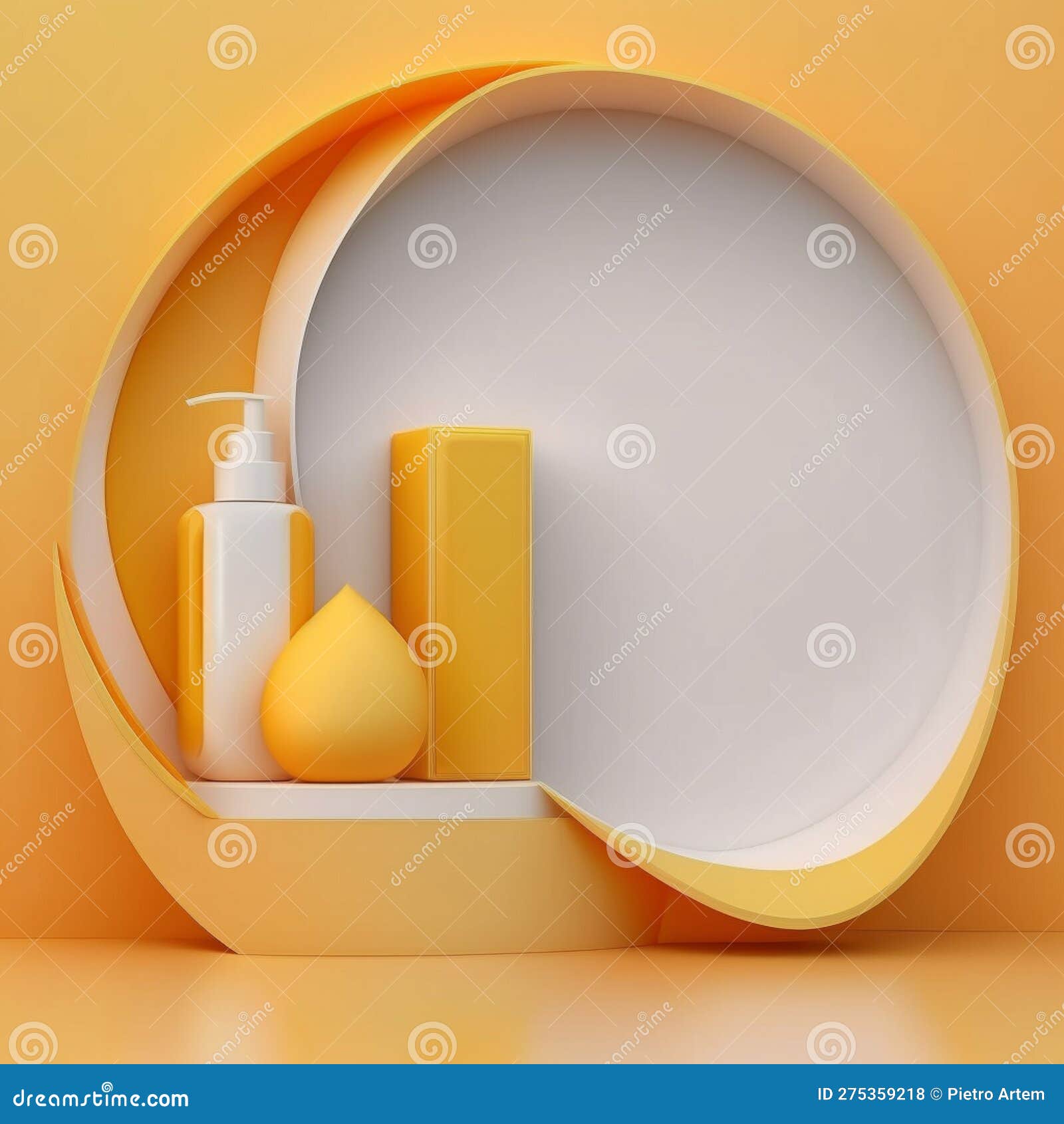 Empty Yellow Product Background with Abstract, Generative AI Stock ...
