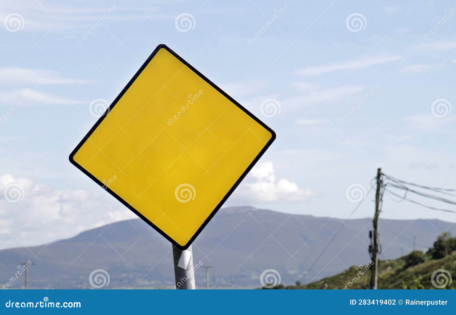 Empty yellow road sign stock photo. Image of sign, traffic - 283419402