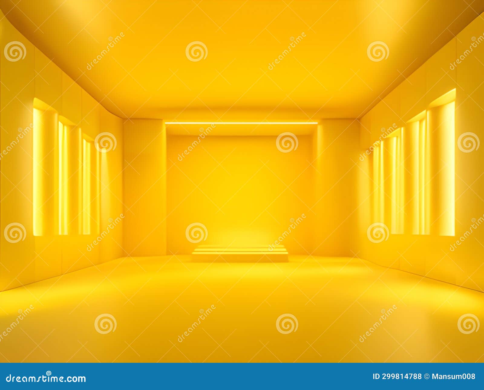 Empty Yellow Room Interior Design with Yellow Wall and Floor. 3d ...