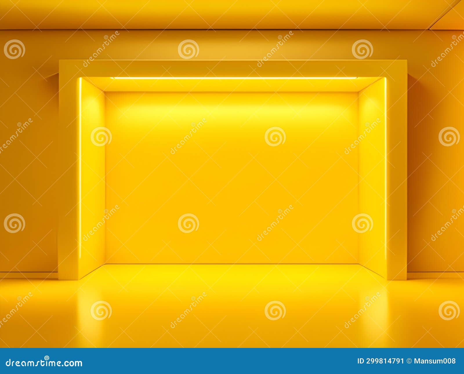 Empty Yellow Room Interior Design with Yellow Wall and Floor. 3d ...