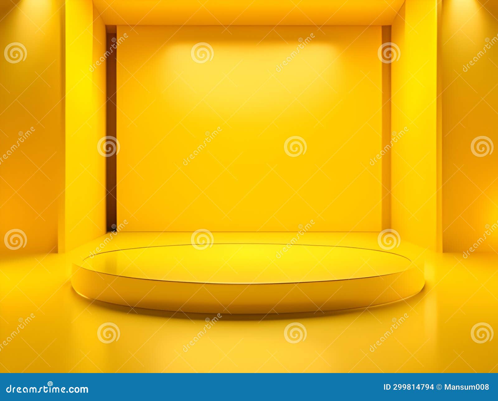 Empty Yellow Room Interior Design with Yellow Wall and Floor. 3d ...
