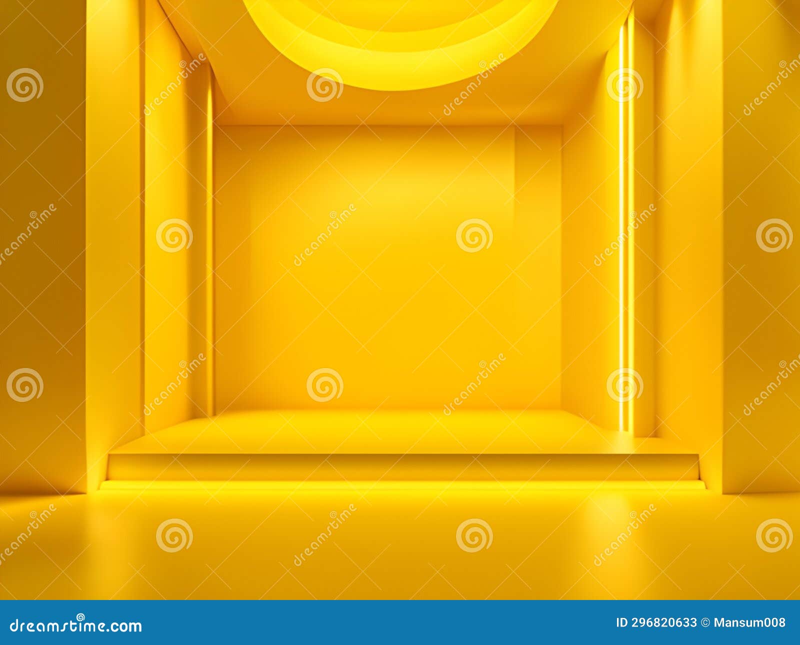 Empty Yellow Room Interior with Yellow Wall Stock Illustration ...