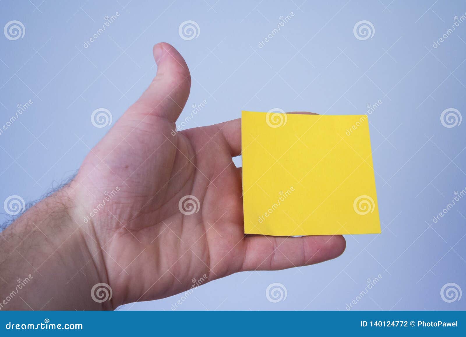 Empty Yellow Sticky Note in Human Fingers. Stock Photo - Image of ...