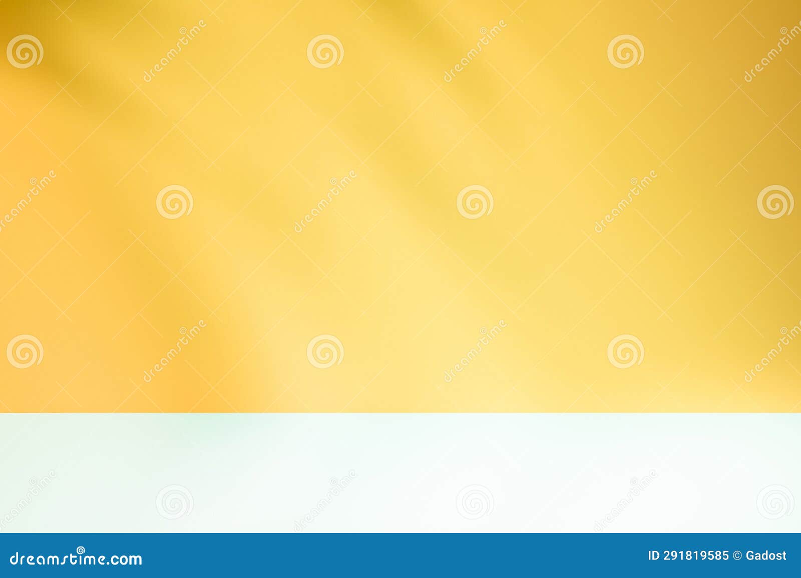 Empty Yellow White 3d Room with Artistic Windows Shadow, Front View ...