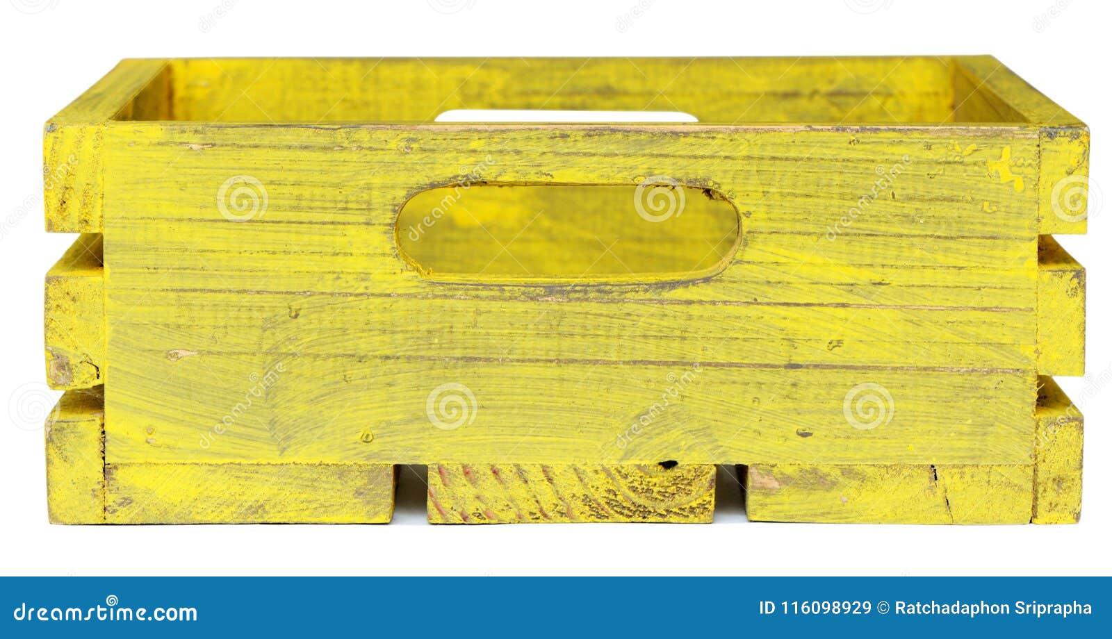 Empty Yellow Wooden Crate Isolated on White Background Stock Image ...