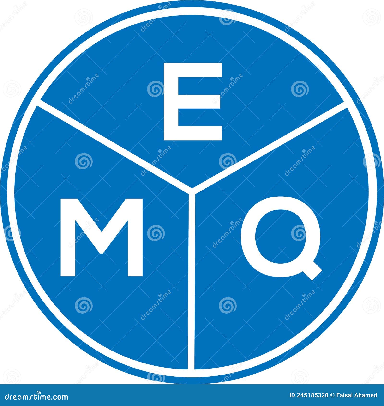 EMQ Letter Logo Design on White Background. EMQ Creative Circle Letter ...
