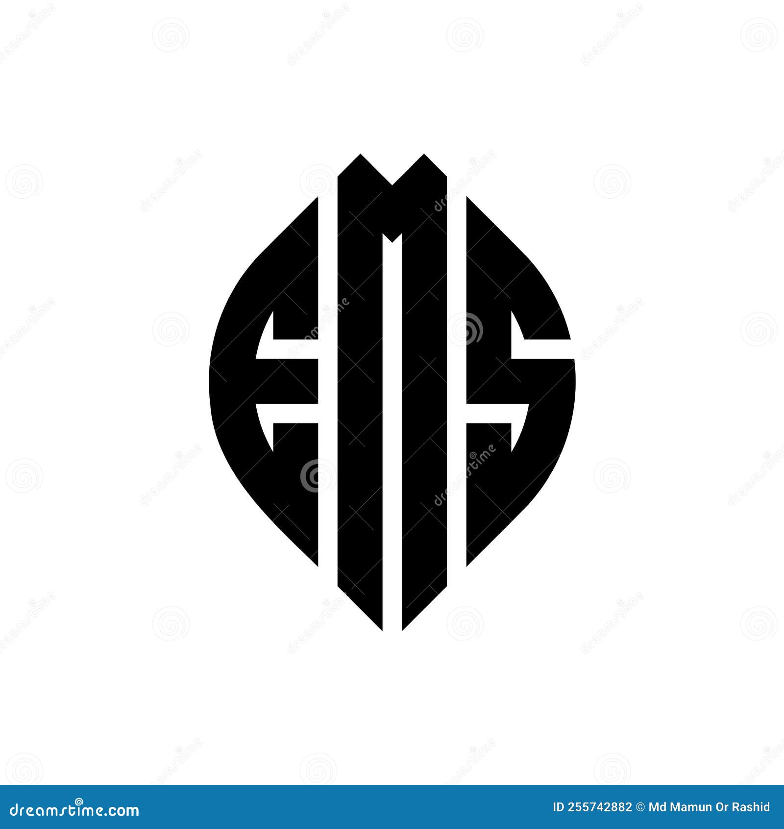 EMS Circle Letter Logo Design with Circle and Ellipse Shape. EMS ...