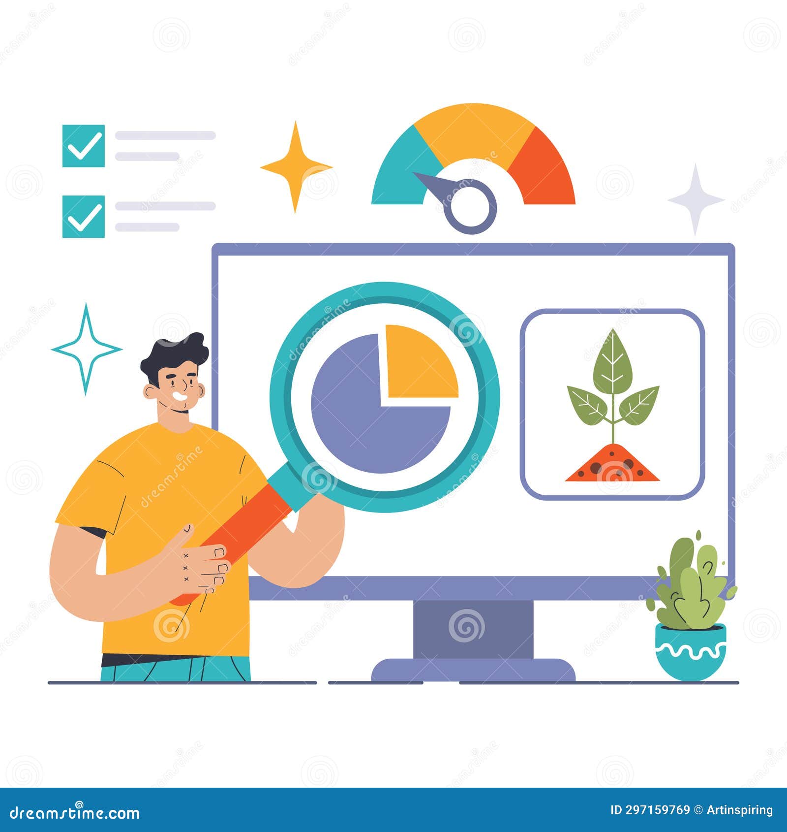 Environmental Management System Abstract, Iso 14001 Cartoon Vector ...
