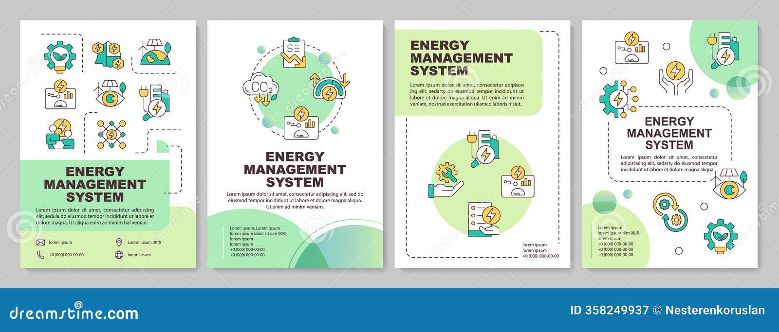 EMS Control Systems Green Circle Brochure Template Stock Illustration ...