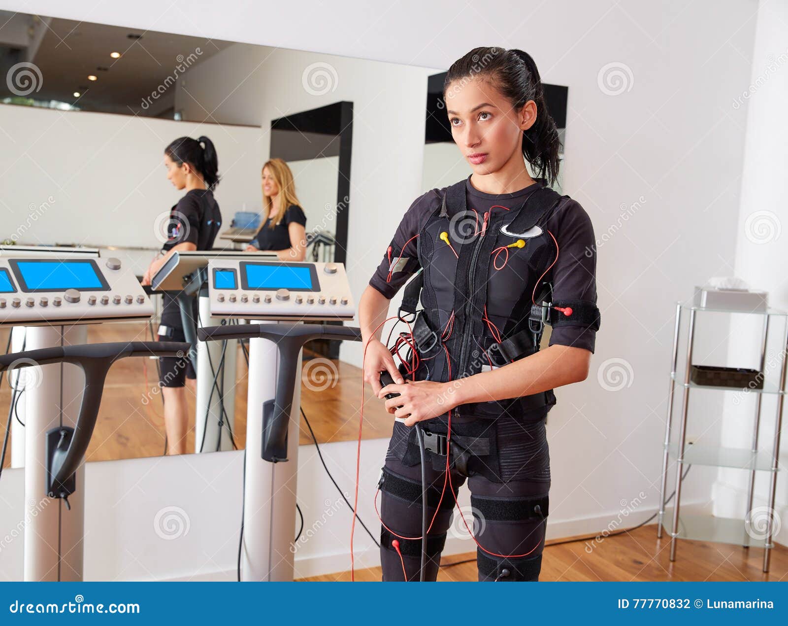 EMS Electro Stimulation Suit Woman Stock Photo - Image of lifestyle ...