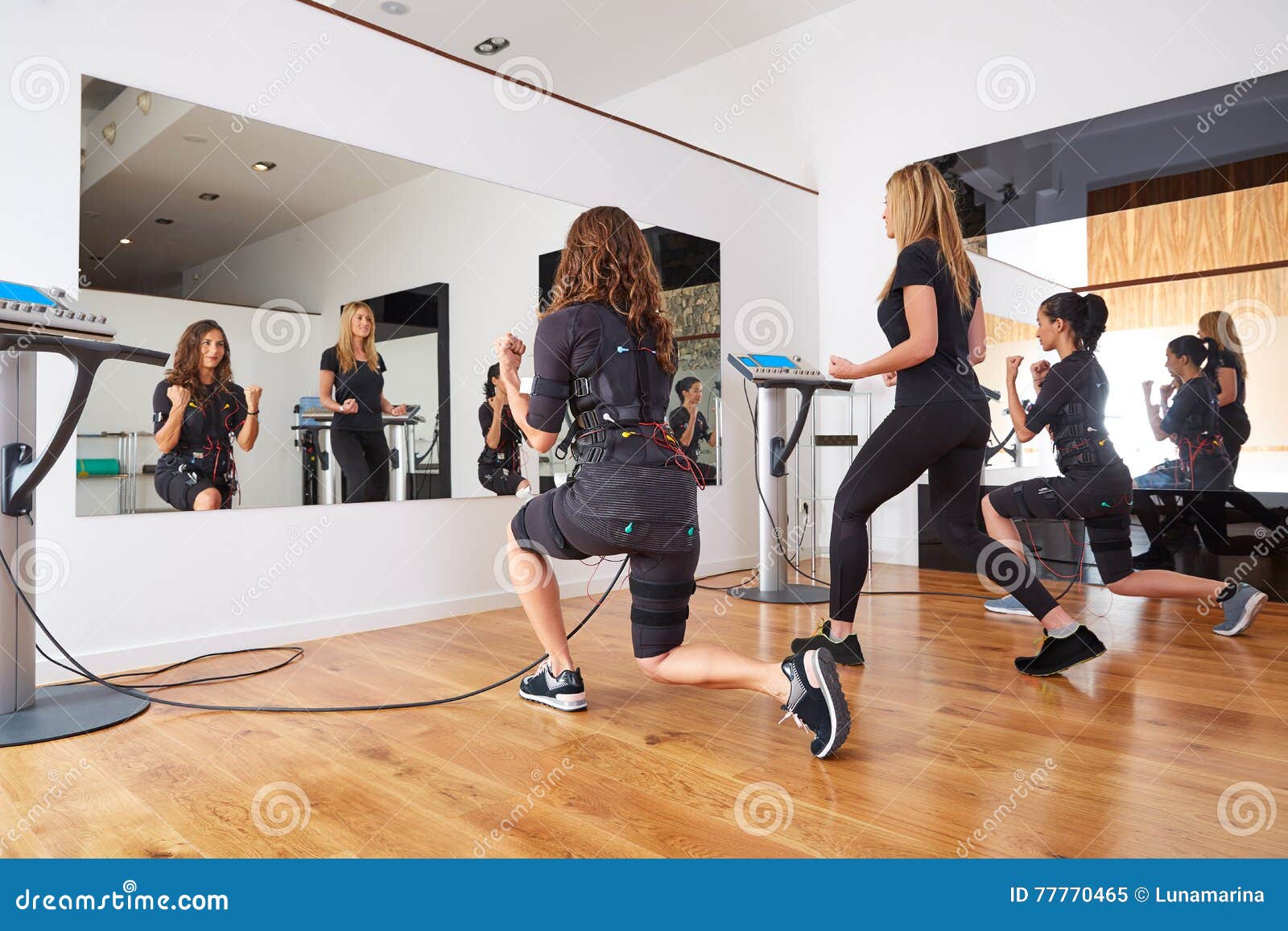 EMS Electro Stimulation Women Exercises Stock Image - Image of ...