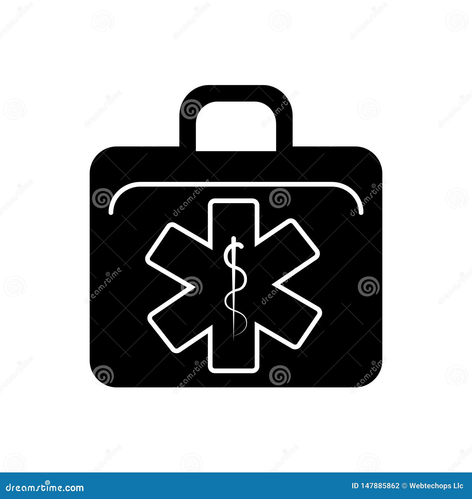 Black Solid Icon for EMS, Ambulance and First Stock Vector ...