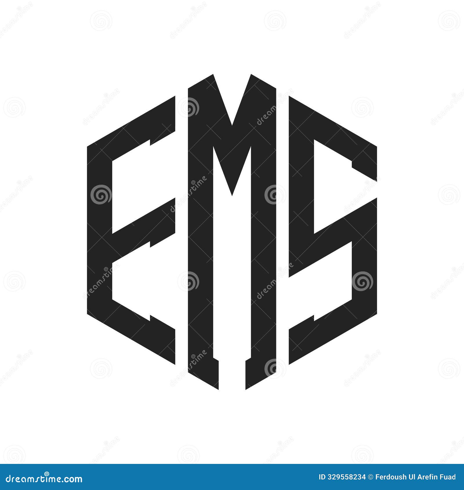 EMS Logo Design. Initial Letter EMS Monogram Logo Using Hexagon Shape ...