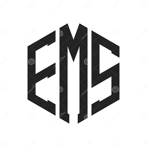 EMS Logo Design. Initial Letter EMS Monogram Logo Using Hexagon Shape ...