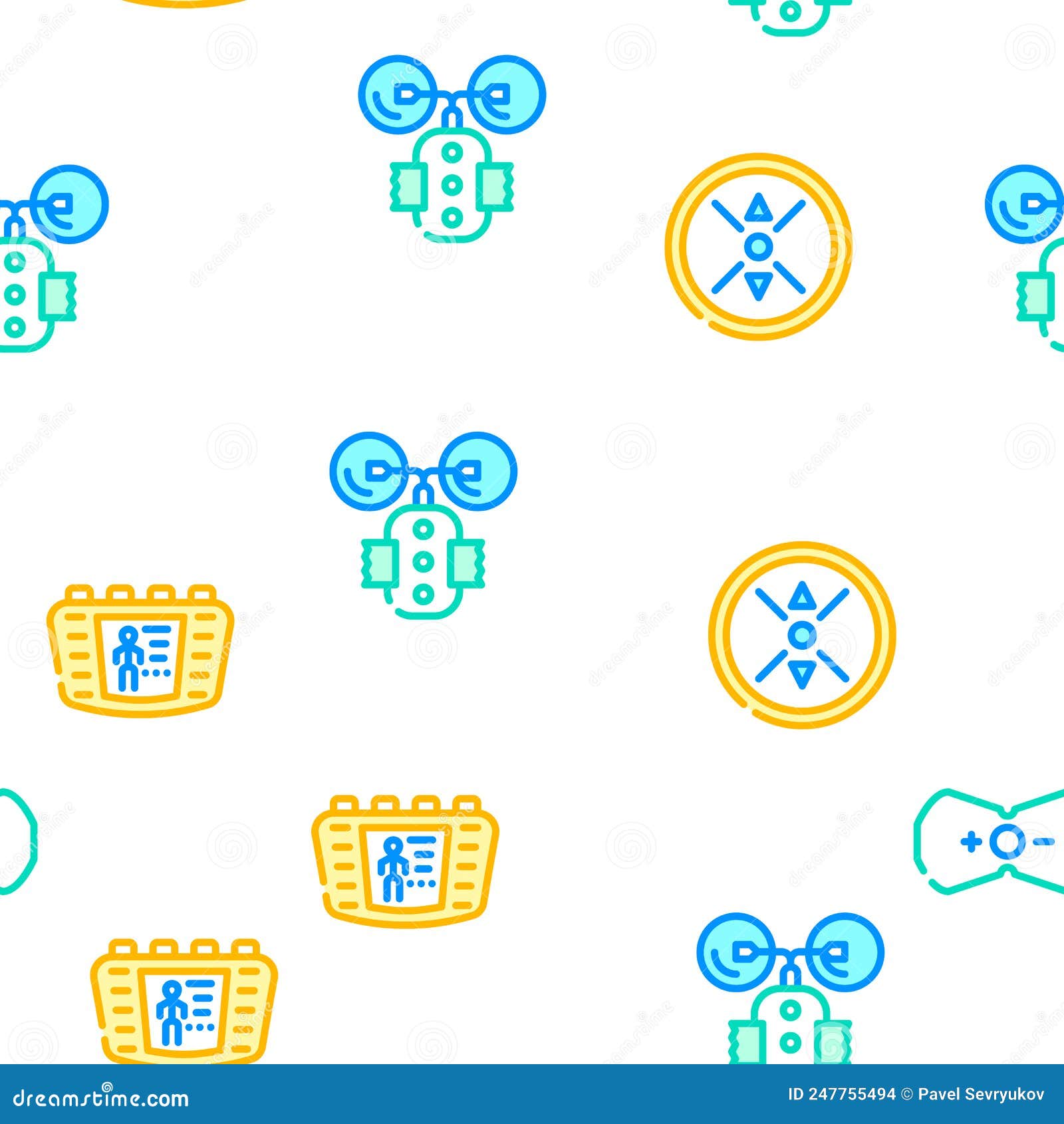 Ems Training Device Vector Seamless Pattern Stock Illustration ...