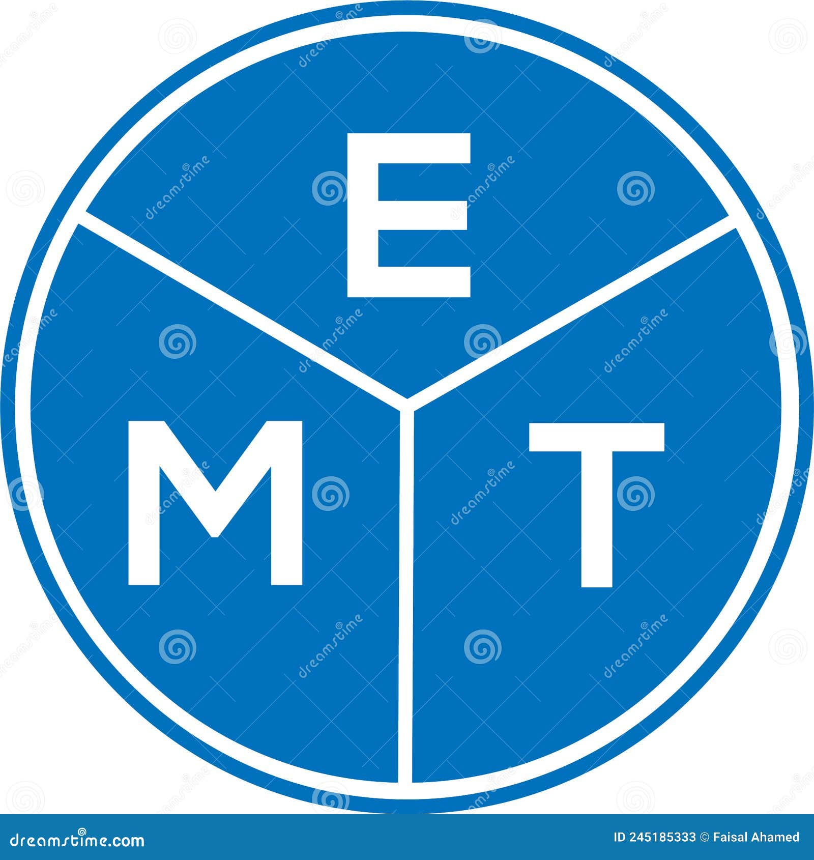 EMT Letter Logo Design on White Background. EMT Creative Circle Letter ...