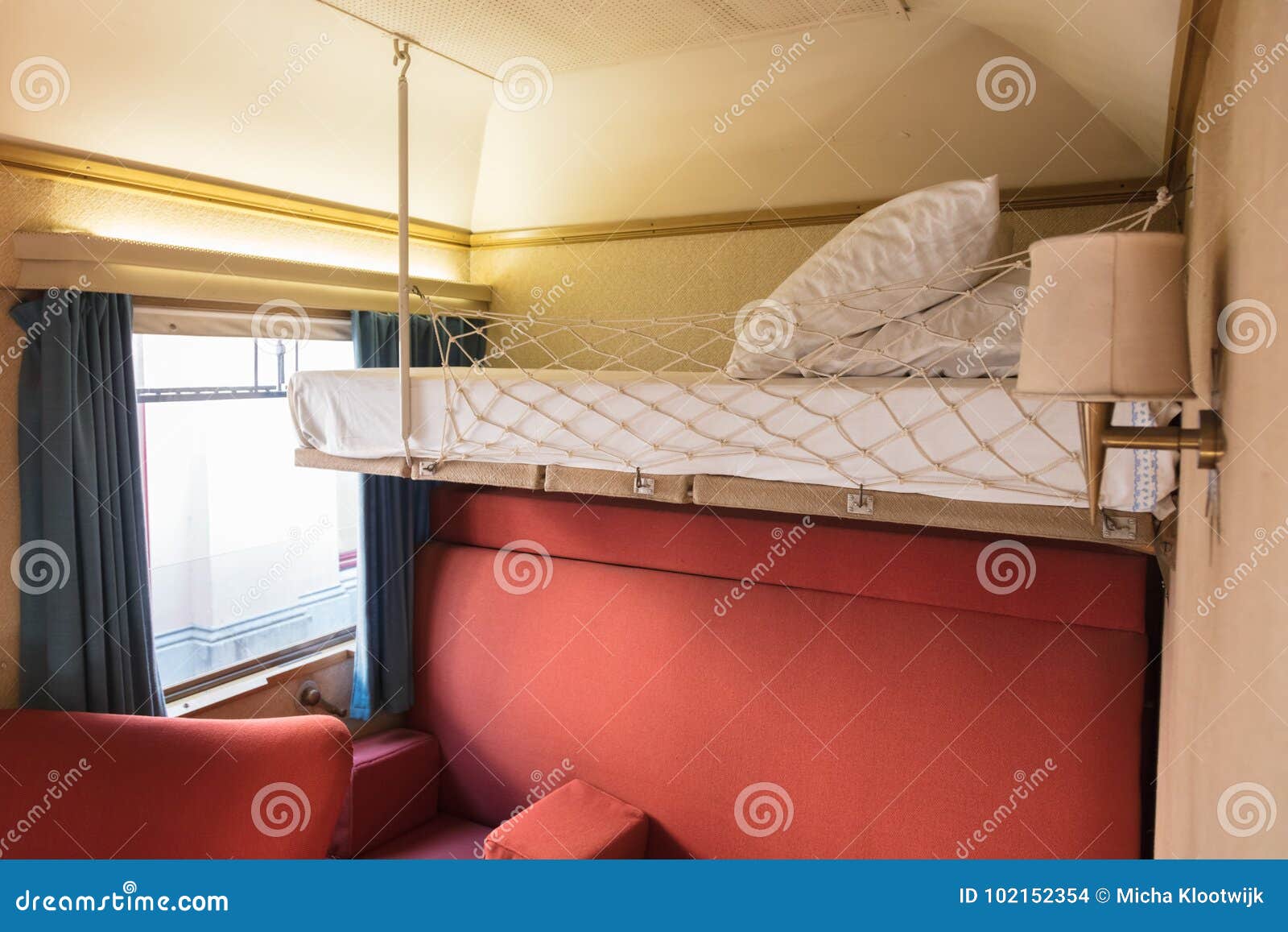 Emtpy Interior of an Old Dutch Train - Bed Stock Photo - Image of ...