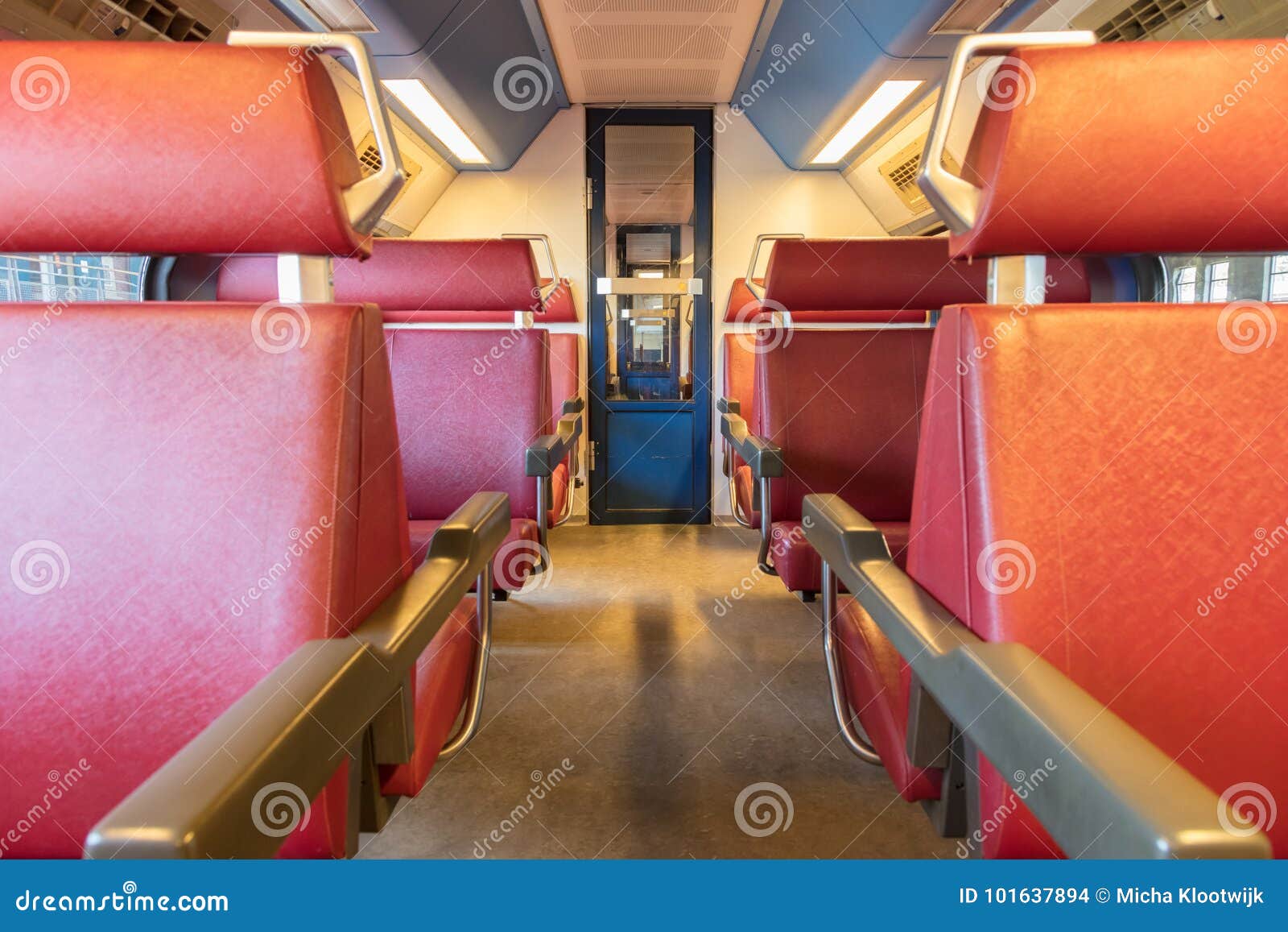 Emtpy Interior of an Old Dutch Train Stock Photo - Image of commuter ...