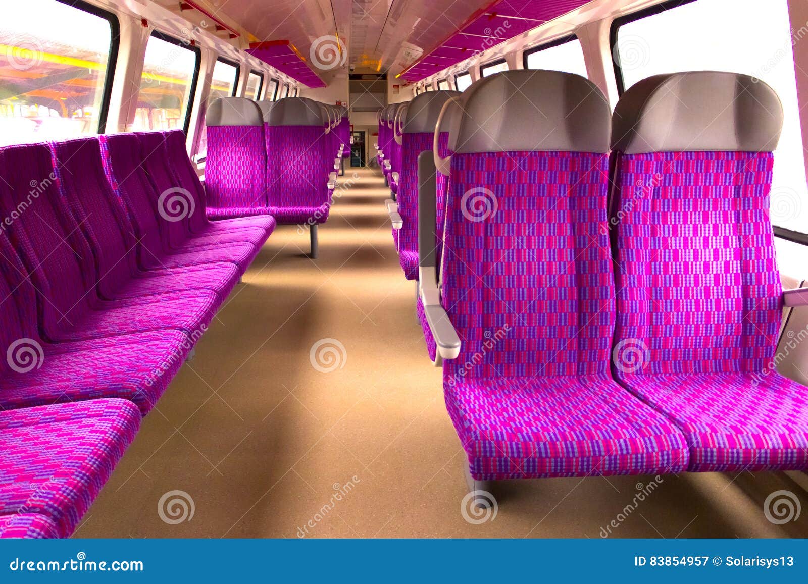 Emtpy Interior of the Train for Long and Short Distance Stock Image ...