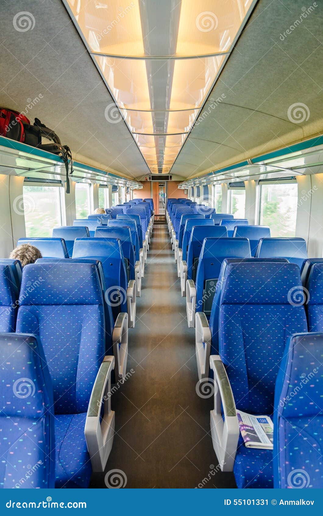 Emtpy Interior Of The Train For Long And Short Distance In Europe. A ...