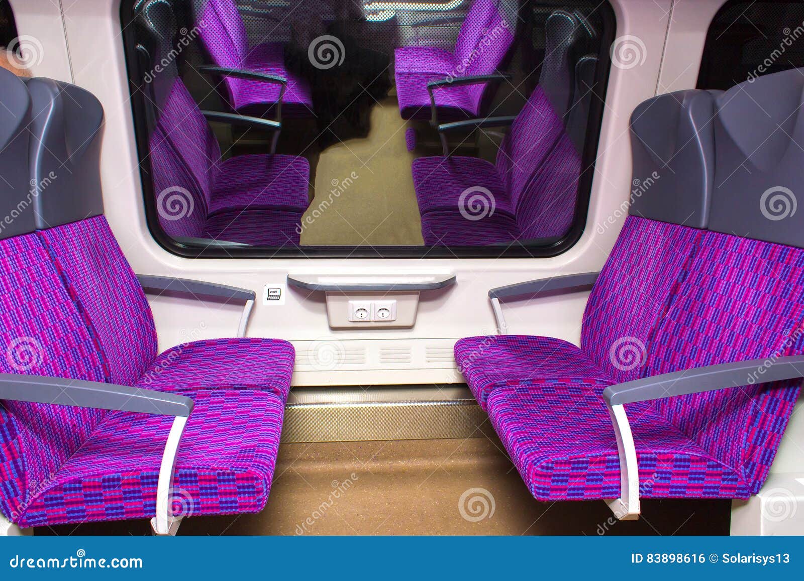 Emtpy Interior of the Train for Long and Short Distance Stock Photo ...