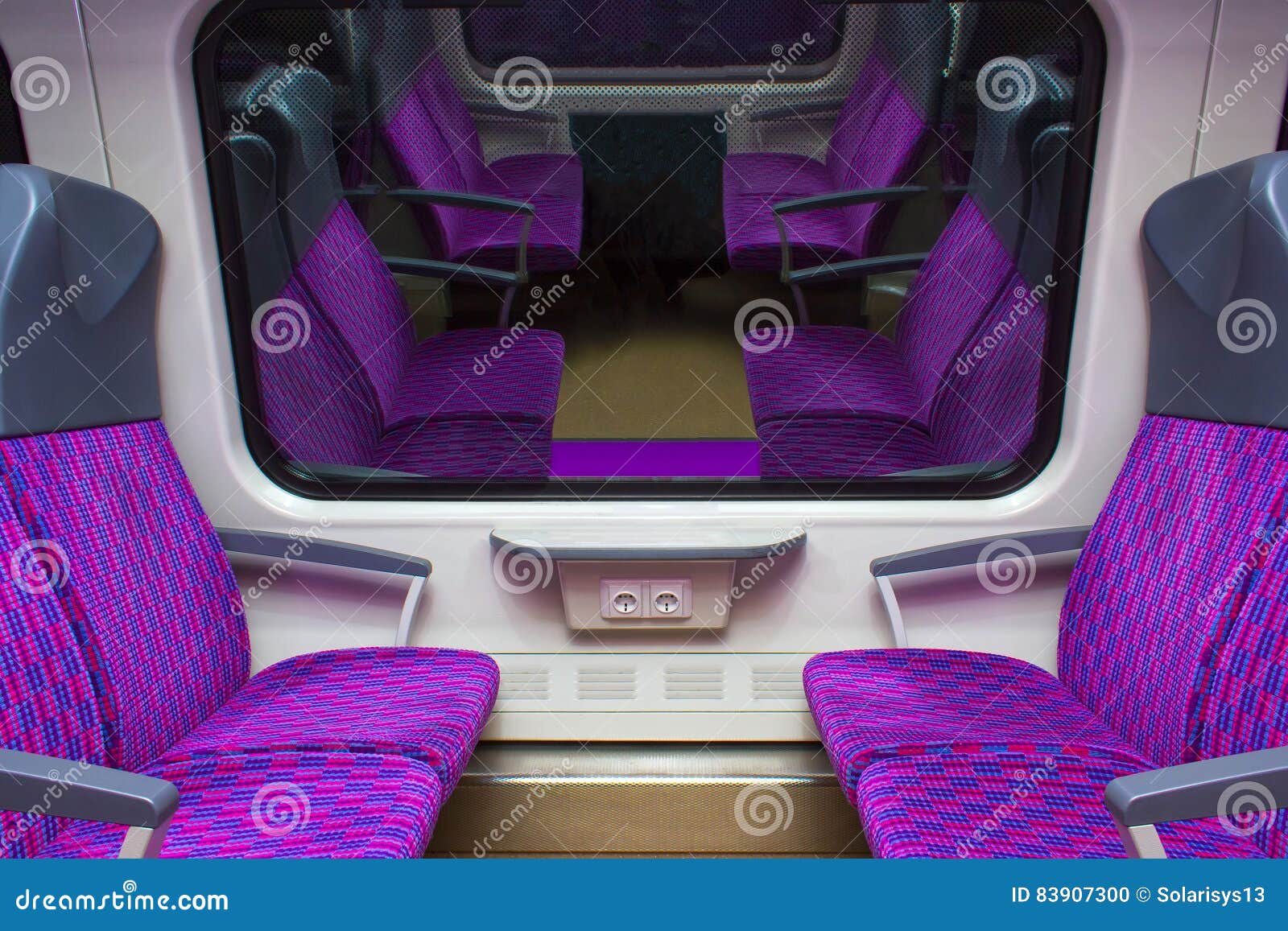 Emtpy Interior Of The Train For Long And Short Distance In Europe. A ...