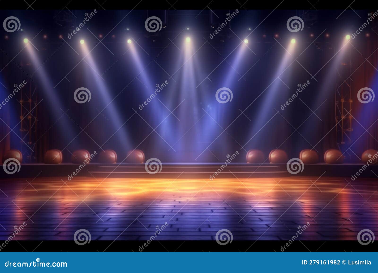 Emty Stage with Spot Lights. Presentation Concept. Generative Ai Stock ...