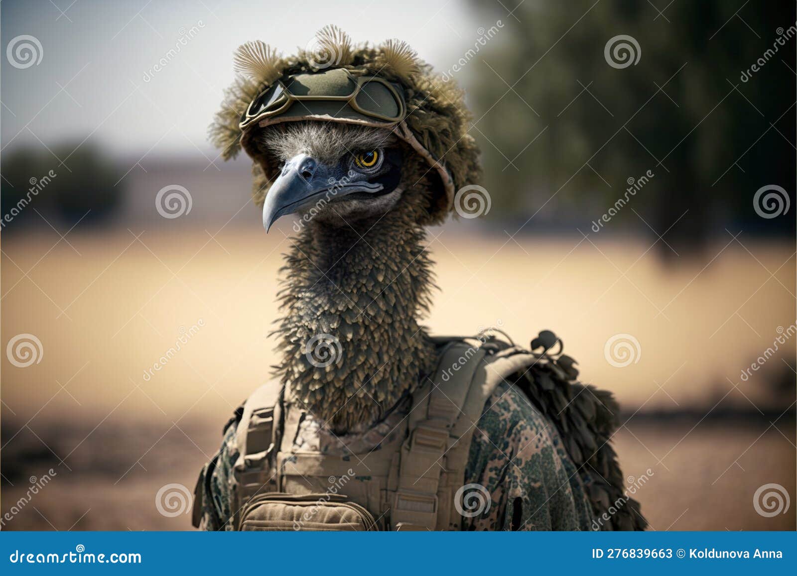 Emu Dressed As a Soldier, Created with Generative AI Technology Stock ...