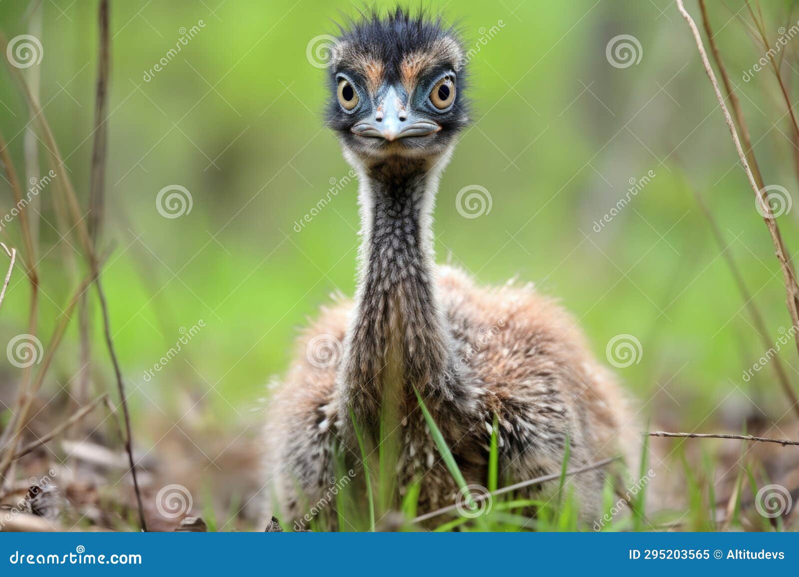 Emu Standing in a Grassy Field Stock Image - Image of bird, fauna ...