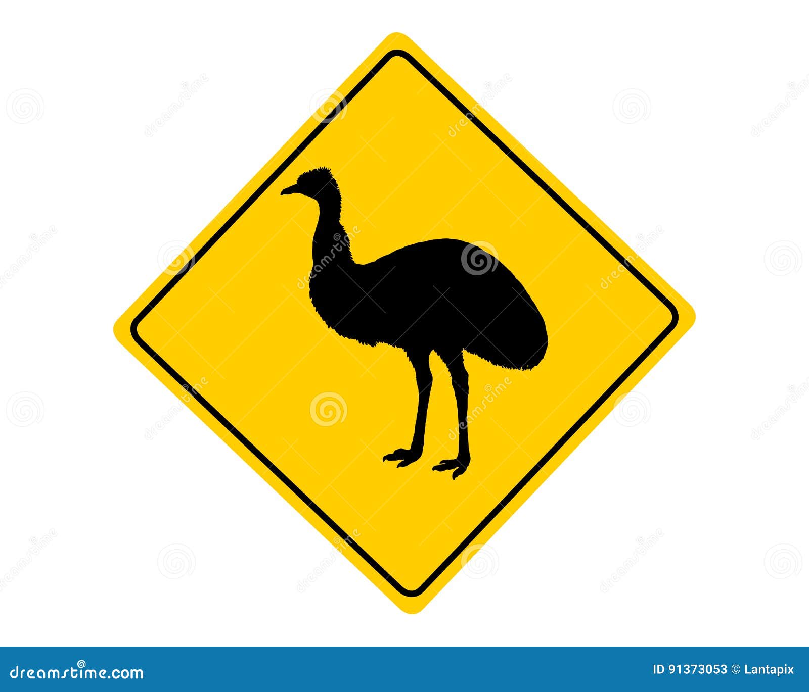 Emu warning sign stock vector. Illustration of wild, australian - 91373053